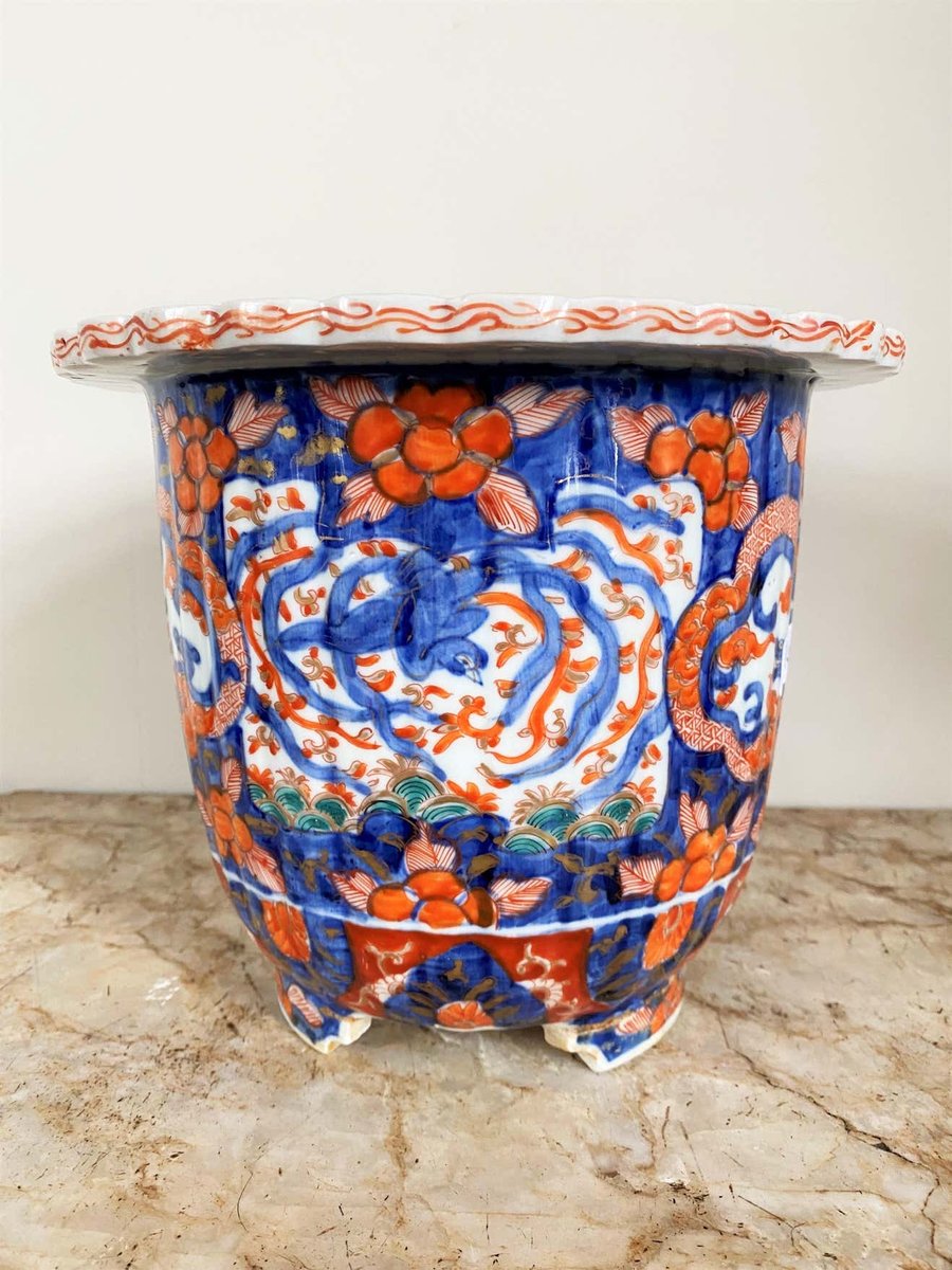 Imari Porcelain Flower Pot, 1890s for sale at Pamono