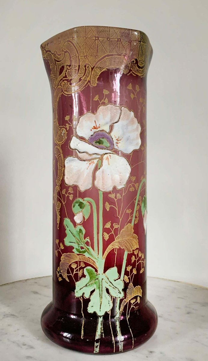 Lila Jugendstil Vase von Francois Theordore Legras, 20. Jahrhundert bei ...