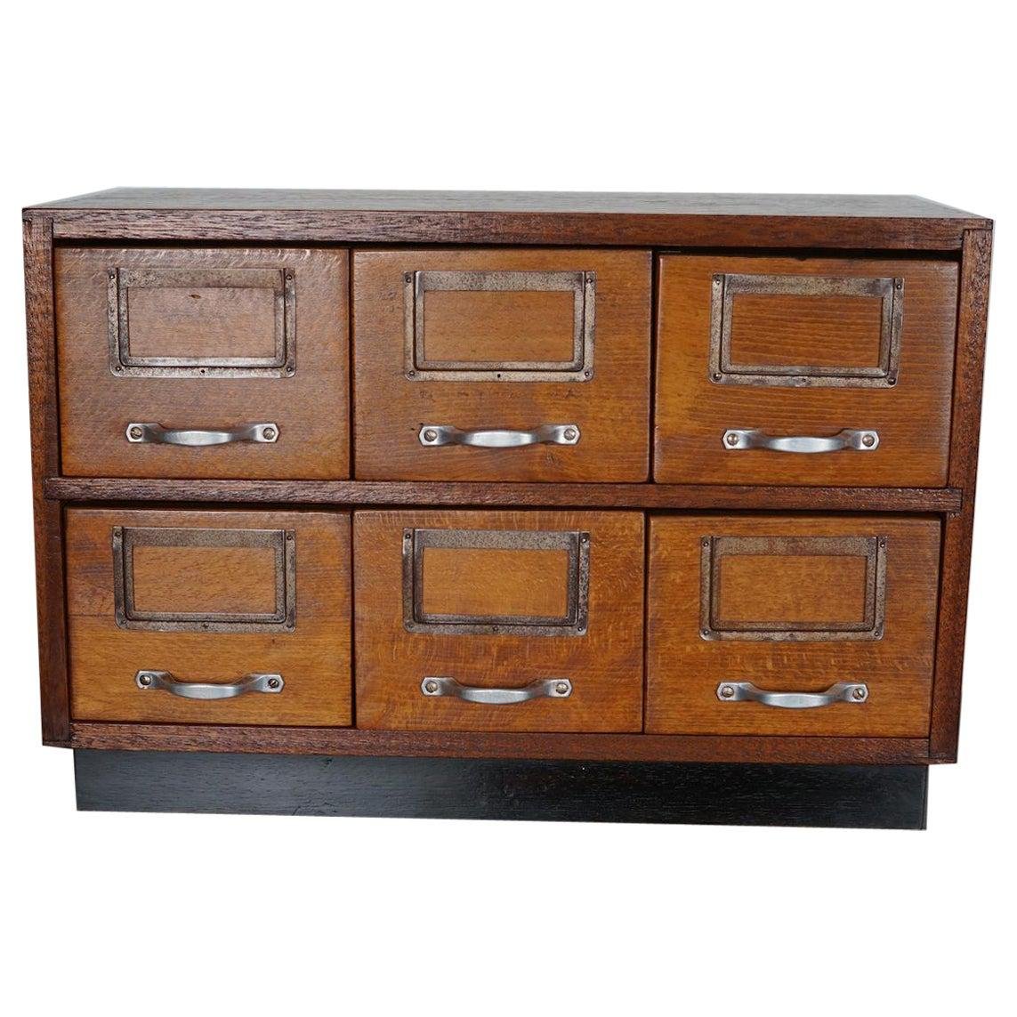 Small Dutch Oak Tabletop Model Apothecary Filing Cabinet, 1940s for ...