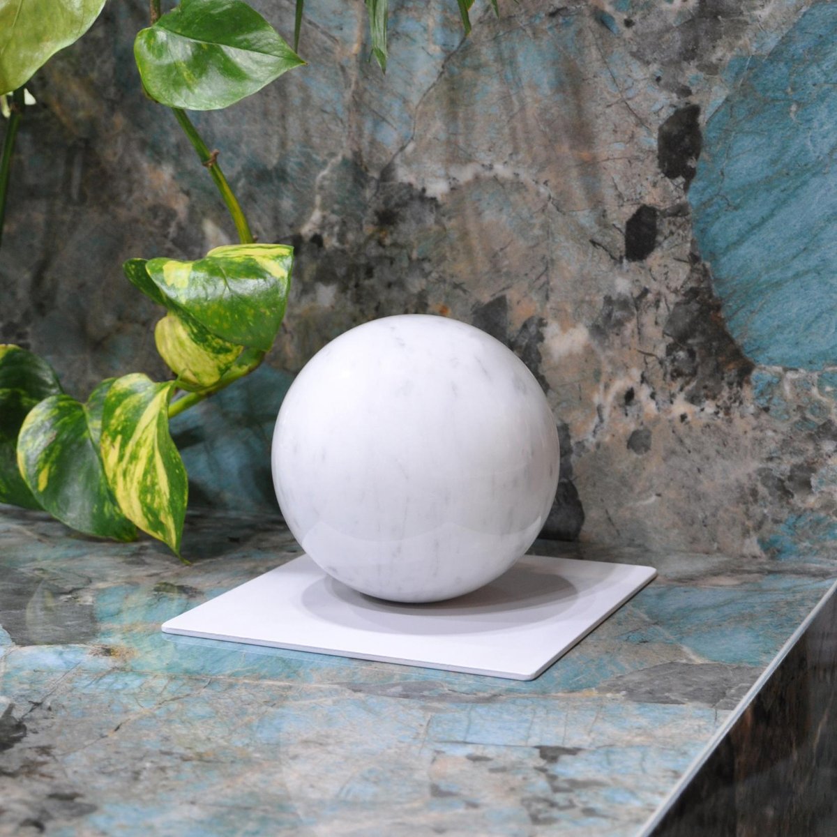 Handmade Metal Paperweight with Sphere in Portoro Marble from Fiam for ...