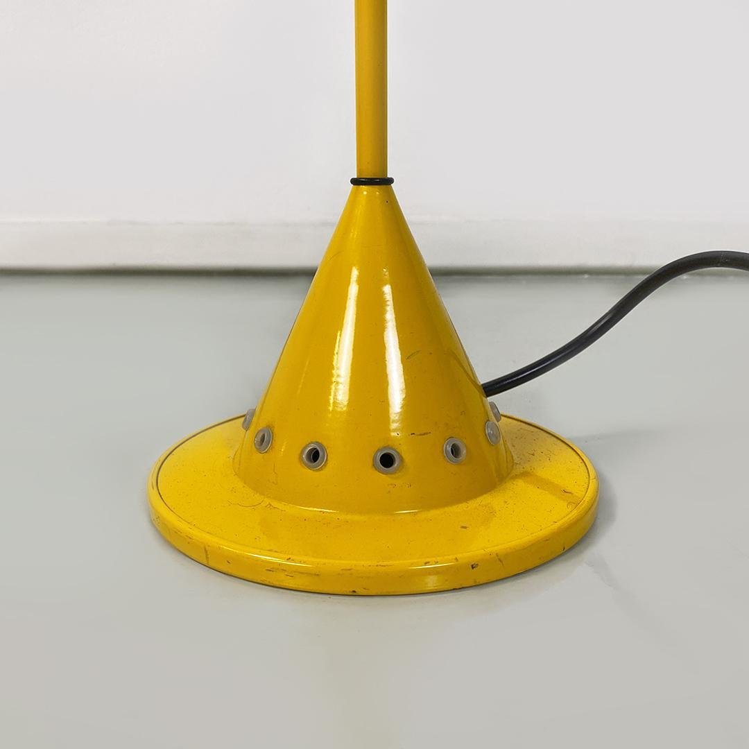 Italian Modern Yellow Metal Thin Floor Lamp, 1980s for sale at Pamono