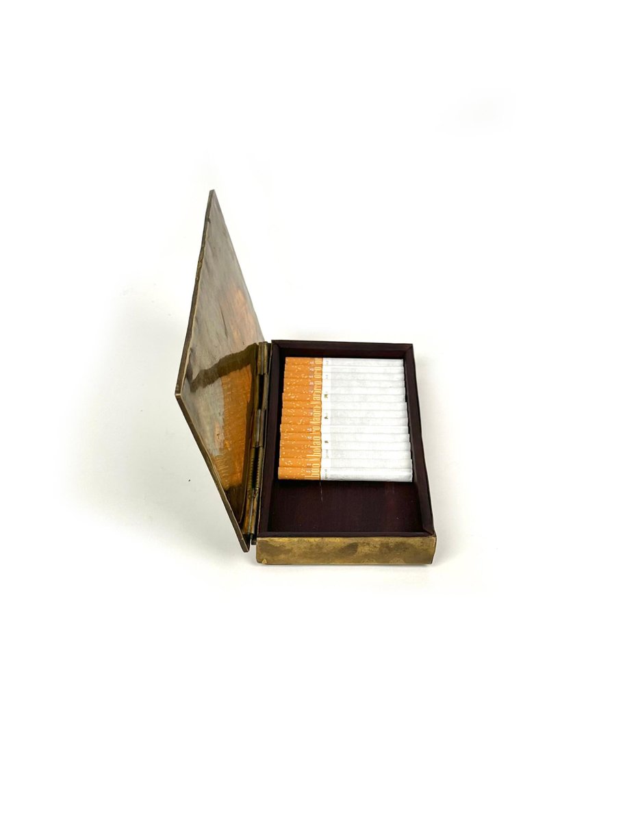 Mexican Cigar Box in Malachite and Wood, 1960s for sale at Pamono