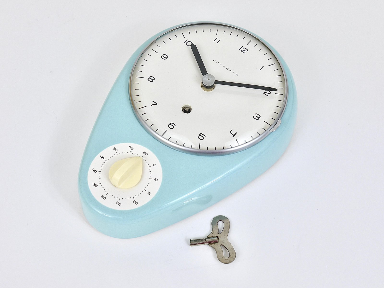Mid-Century Modern Bill Wall Clock in Pastel Blue from attributed to ...