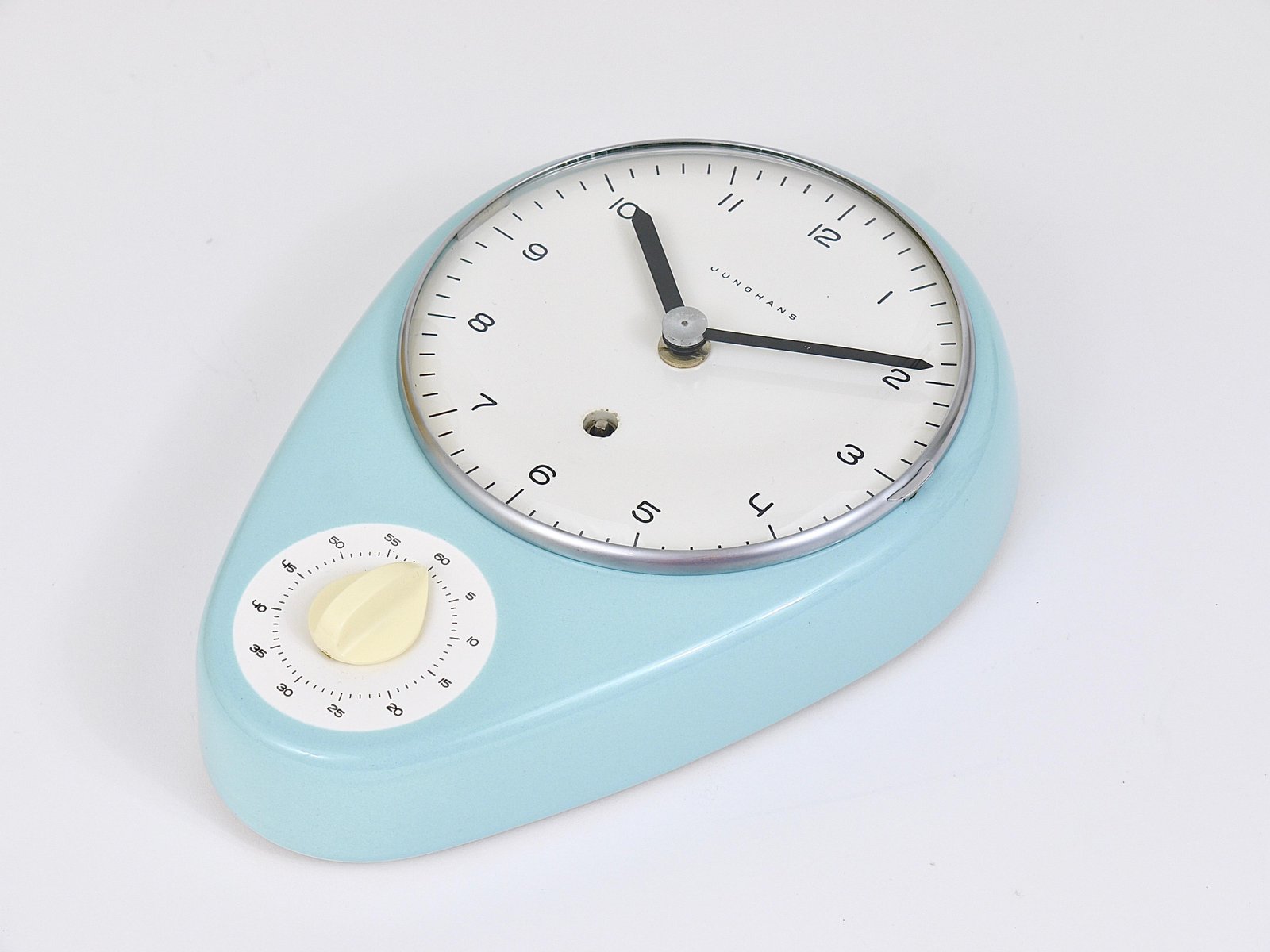 Mid-Century Modern Bill Wall Clock in Pastel Blue from attributed to ...