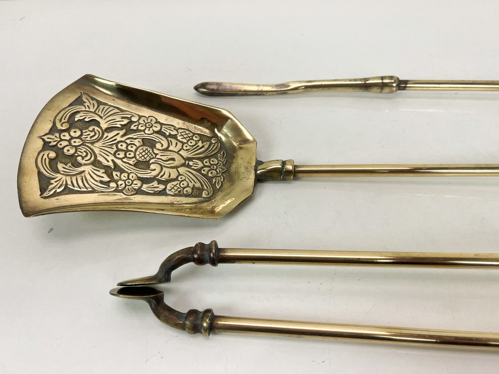 Antique Brass Fire Tools with Eagle Claws, Late 19th Century, Set of 5 ...