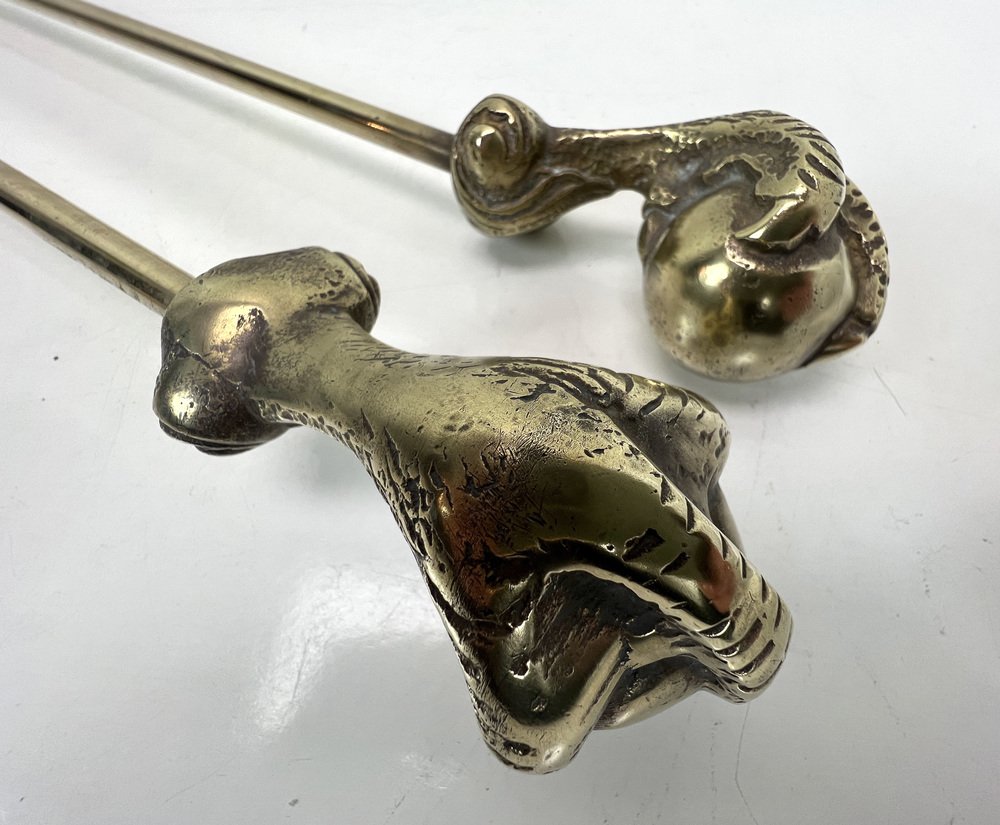 Antique Brass Fire Tools with Eagle Claws, Late 19th Century, Set of 5 ...