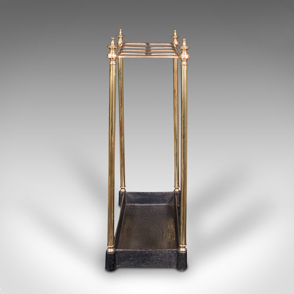 Antique English Victorian Segmented Stick Stand in Brass, 1900s for ...