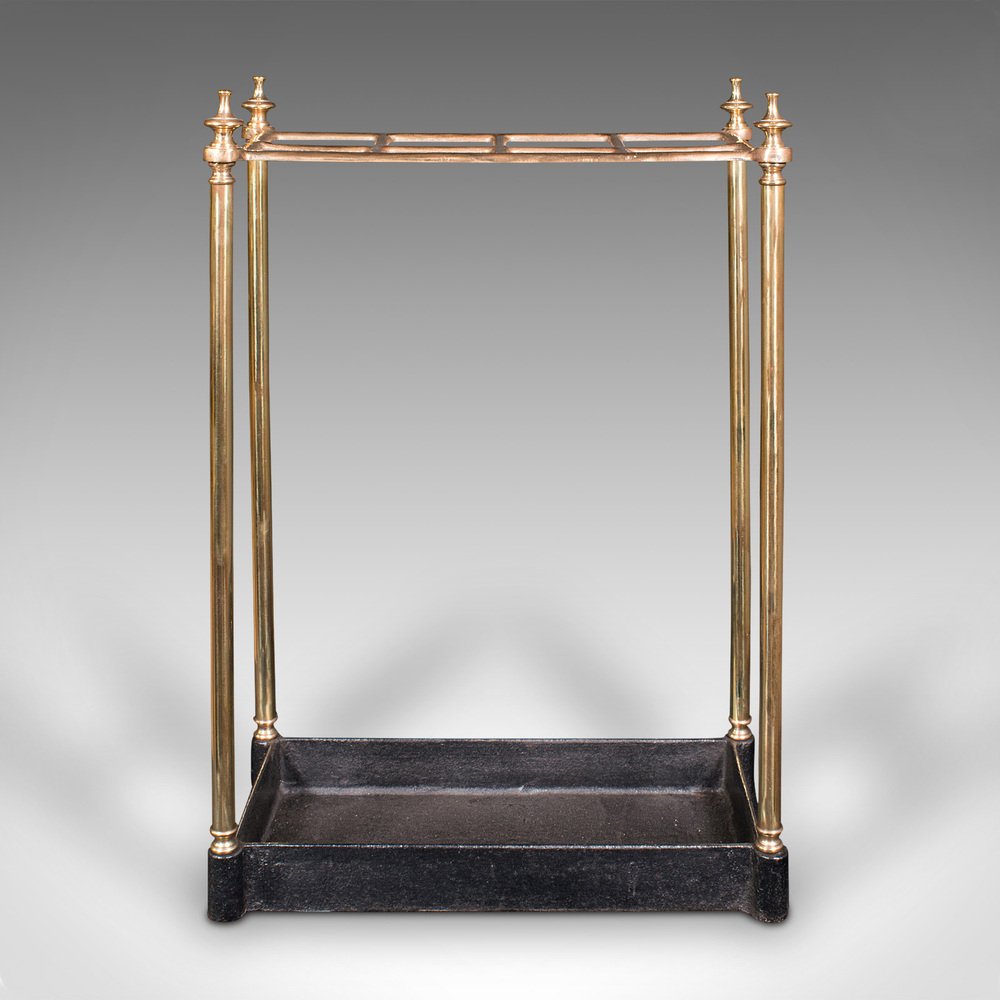 Antique English Victorian Segmented Stick Stand in Brass, 1900s for ...