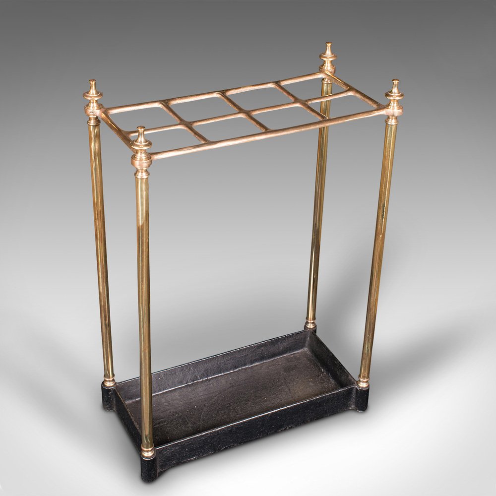 Antique English Victorian Segmented Stick Stand in Brass, 1900s for ...