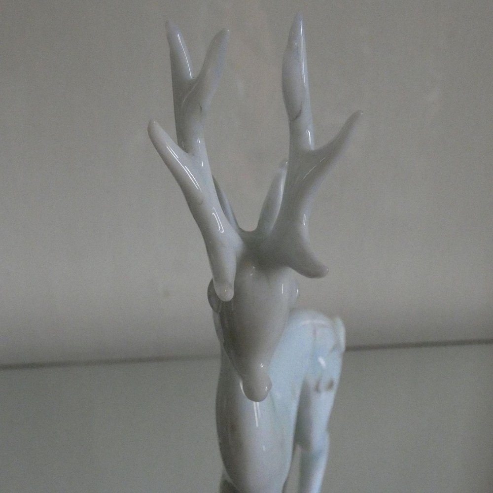 Glass Stag Figurine on Marble Plinth by Istvan Komaromy, UK, 1950s for ...