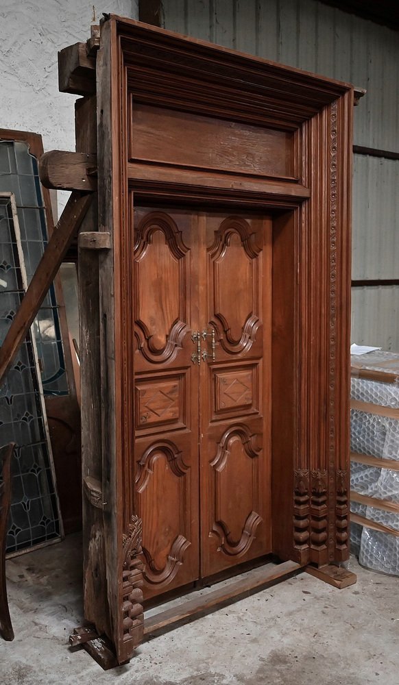 Louis XIV Style Indian Doors in Teak for sale at Pamono
