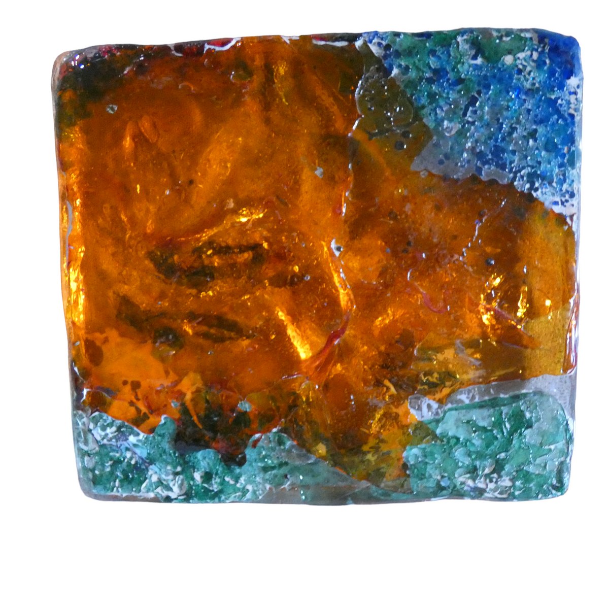 Italian Murano Glass Bas-Regilf Tile by Rubin for Costantini Forge of ...