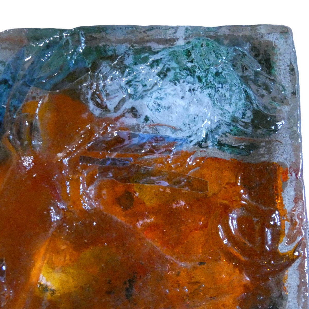 Italian Murano Glass Bas-Regilf Tile by Rubin for Costantini Forge of ...