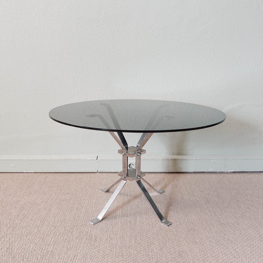 Italian Chrome & Glass Coffee Table, 1970s for sale at Pamono