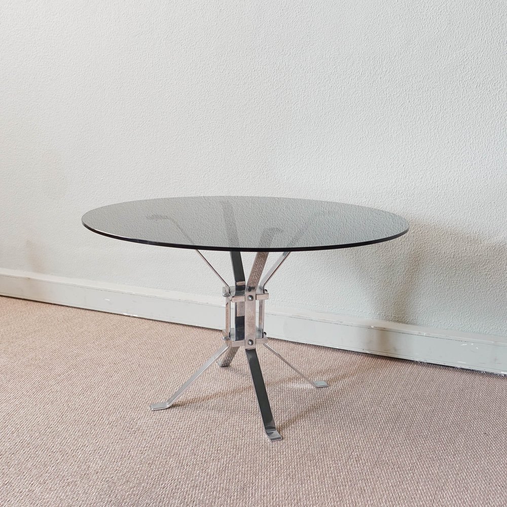 Italian Chrome & Glass Coffee Table, 1970s for sale at Pamono