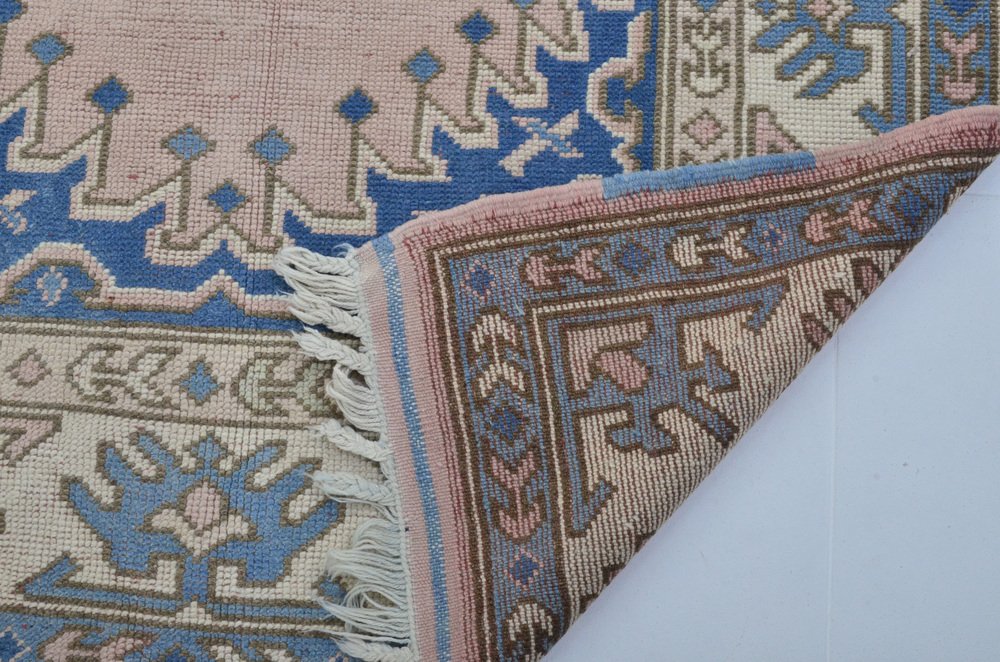 Anatolian Modern Tribal Pink & Blue Pastel Rug for sale at Pamono
