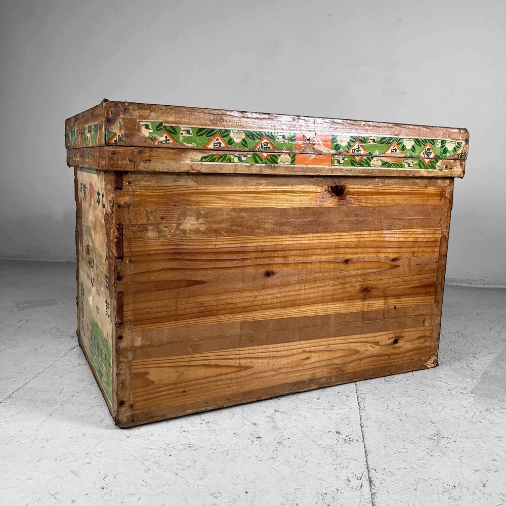 Japanese Wooden Tea Transport Box, 1950. for sale at Pamono