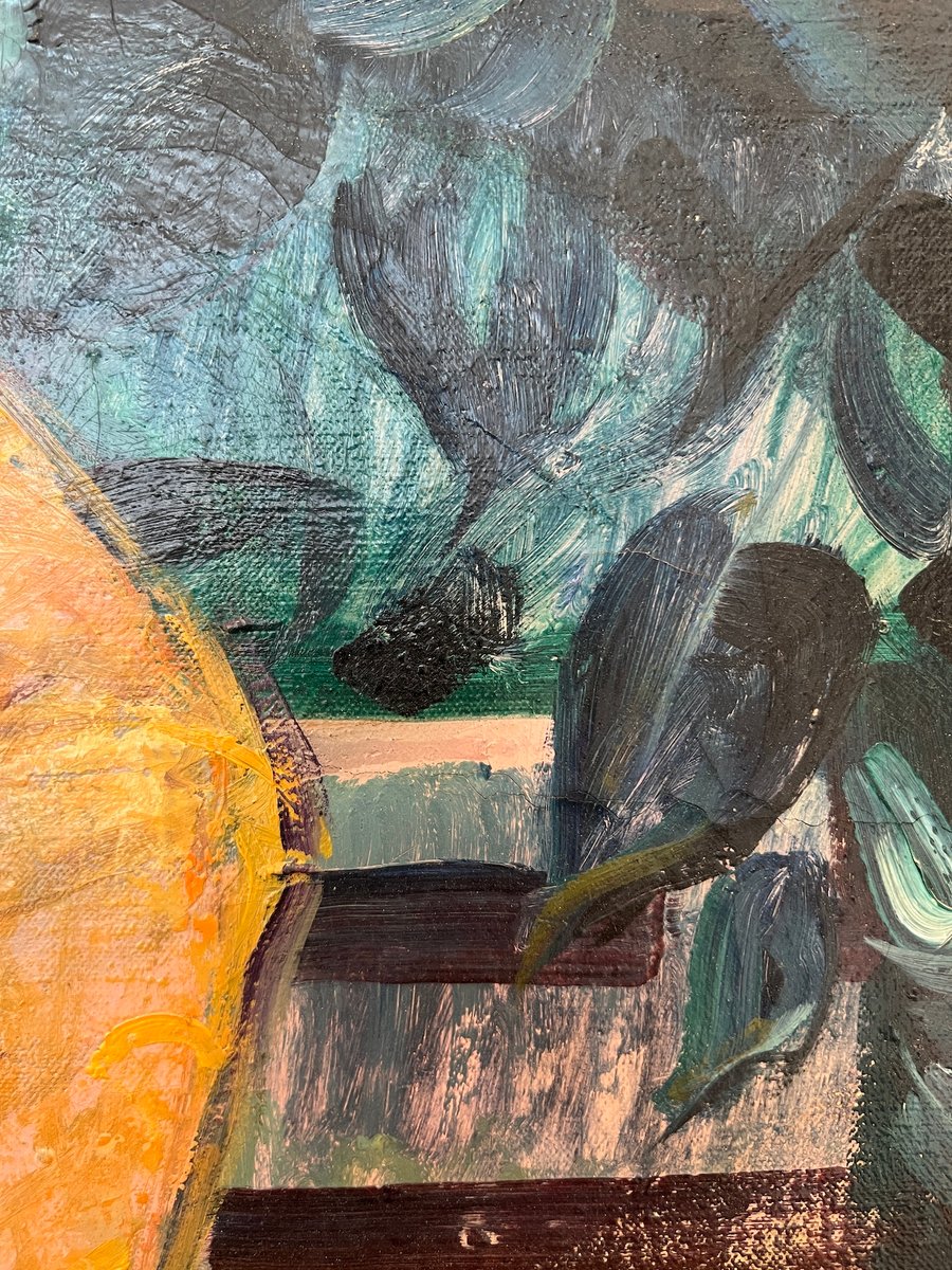 Marcel-René Chassard, Portrait d'une dame assise sur un banc de jardin ...