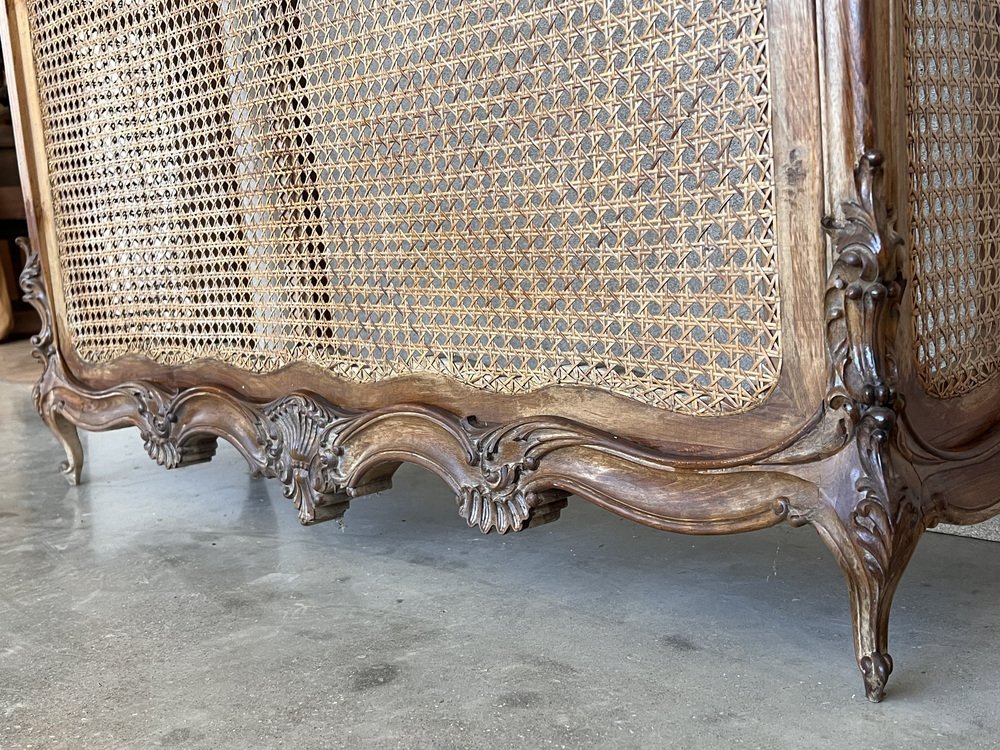 Louis XV Style Carved Walnut and Cane Console or Radiator Cover, Spain ...