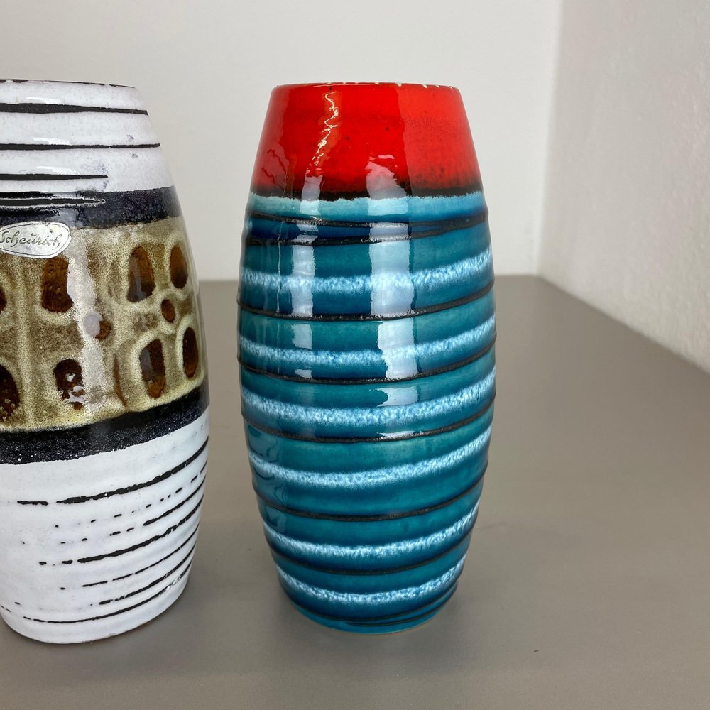 Pop Art Pottery Fat Lava Vases attributed to Scheurich, Germany, 1950s ...