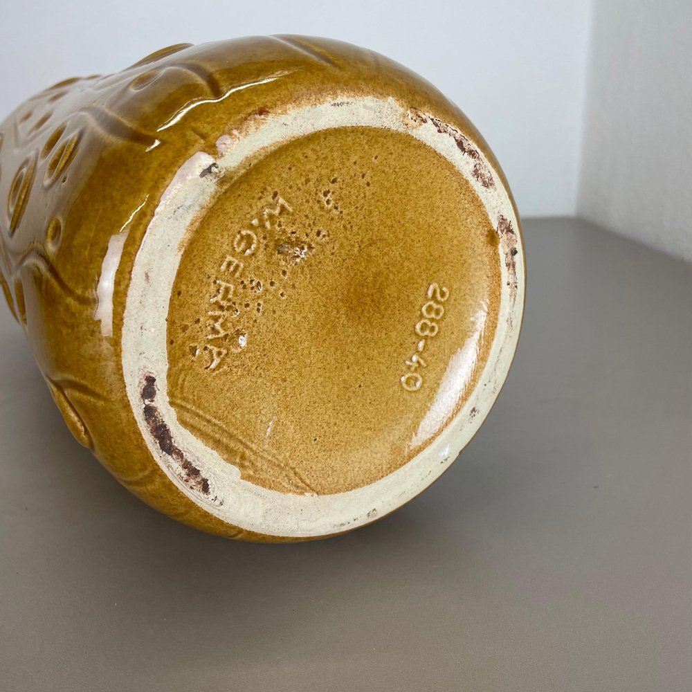 Large Pottery Fat Lava Ochre Floor Vase attributed to Scheurich, 1970s ...