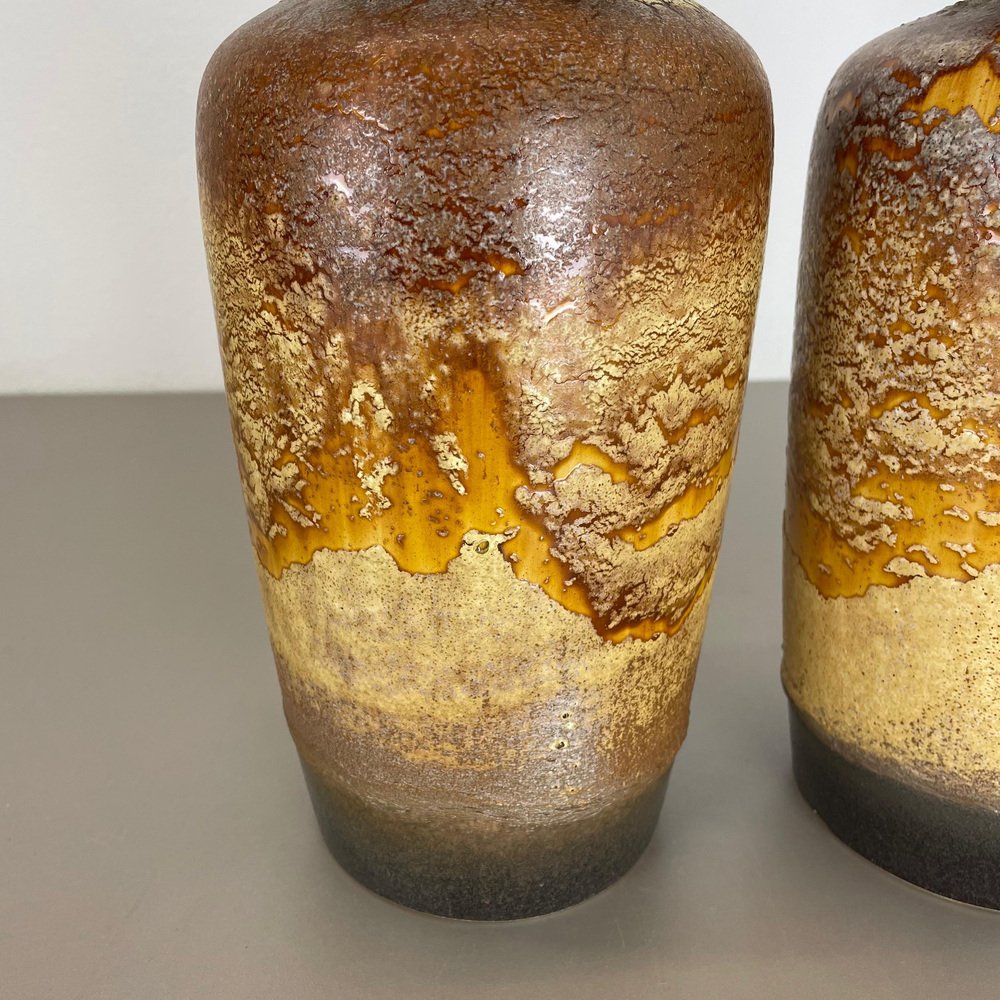 Pottery Fat Lava Desert Vases attributed to Scheurich, Germany, 1970s ...