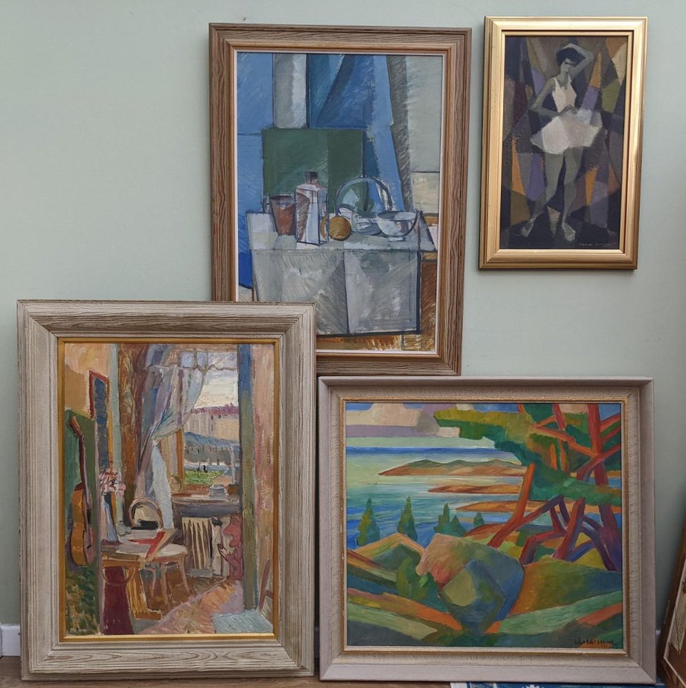 Cubist Dancer, 1950s, Oil on Canvas, Framed for sale at Pamono