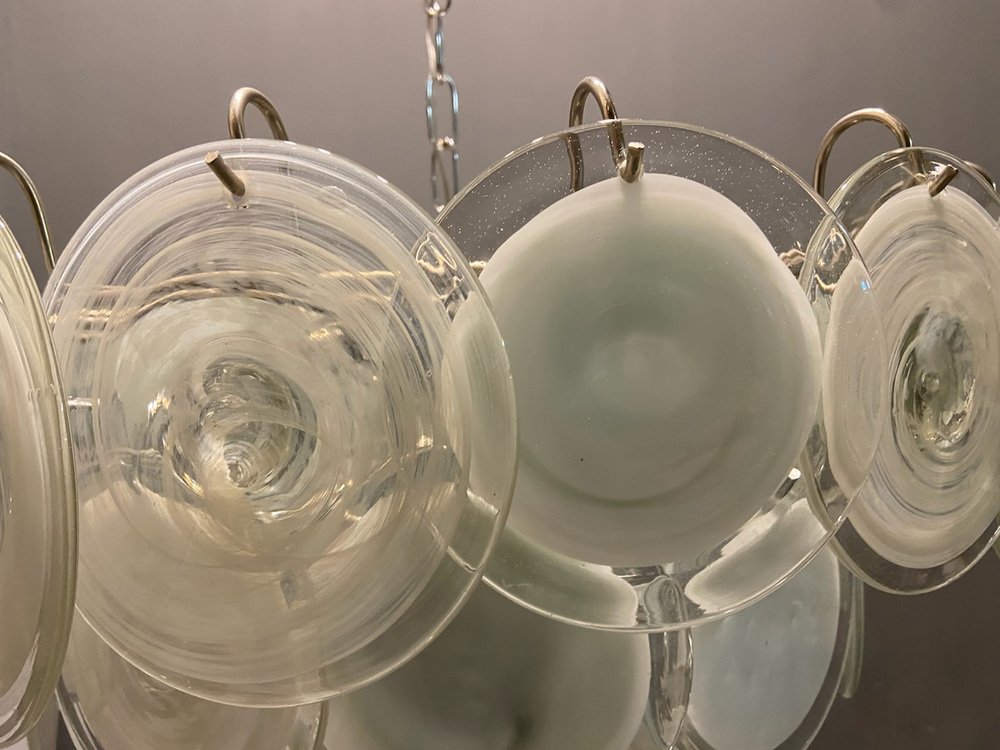 Large Murano Glass Disc Chandelier, 1980s for sale at Pamono