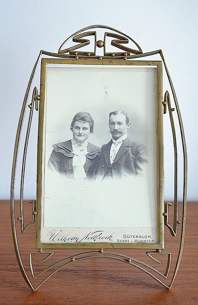 Antique Art Nouveau Picture Frame from Brass, 1890s for sale at Pamono
