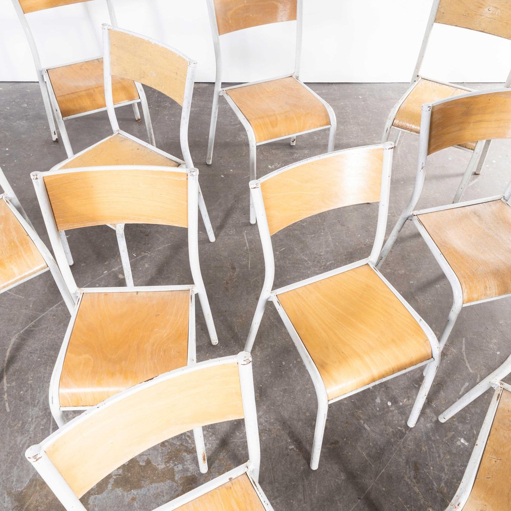 French Model 510 Stacking School or Dining Chairs from Mullca, 1950s ...