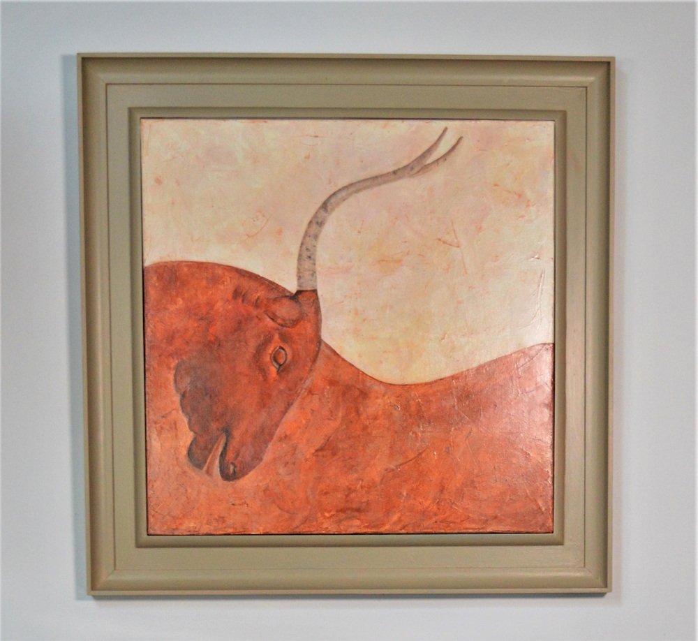 Penny Rumble, Red Bull, Oil Painting, 2022 for sale at Pamono