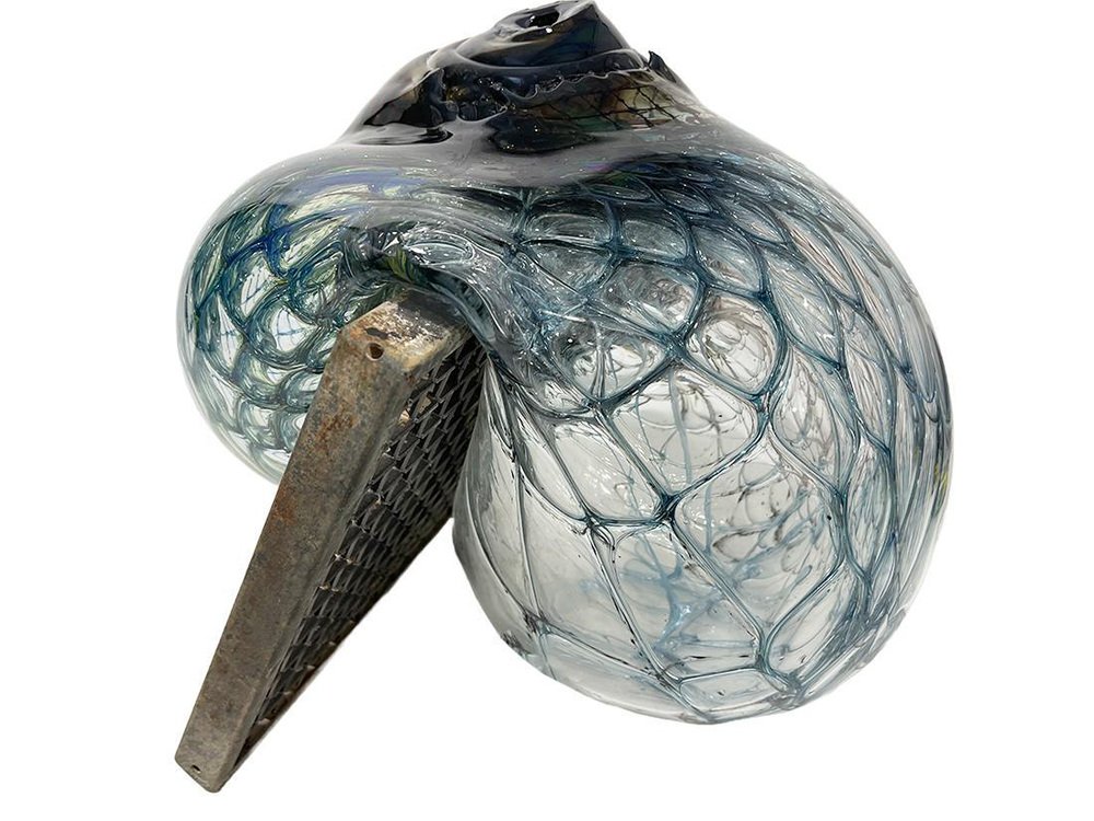 German Blown Glass Shell Sculpture by Jörg F. Zimmermann for sale at Pamono