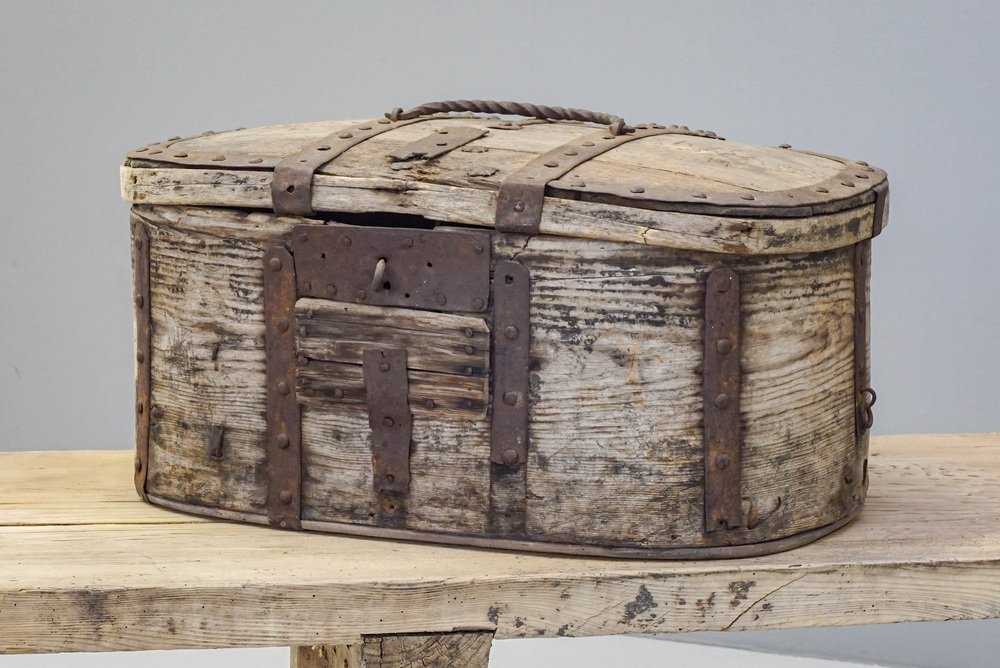 Metal Bound Box, 1840s for sale at Pamono