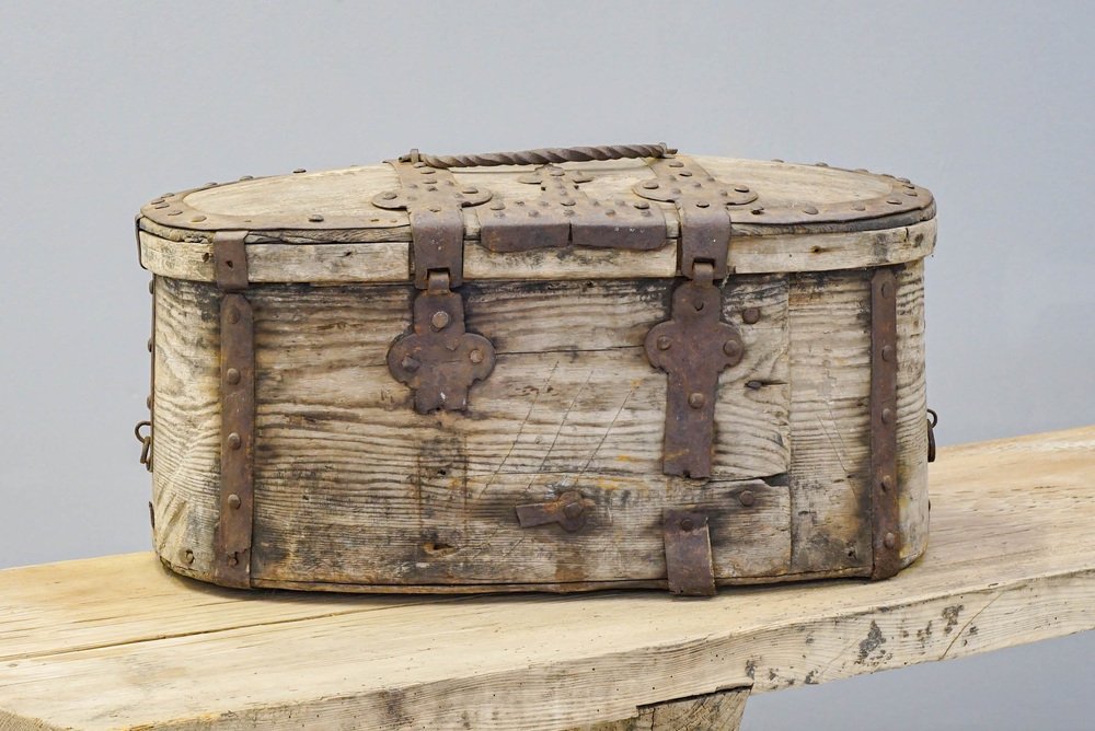Metal Bound Box, 1840s for sale at Pamono