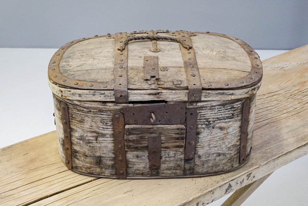 Metal Bound Box, 1840s for sale at Pamono