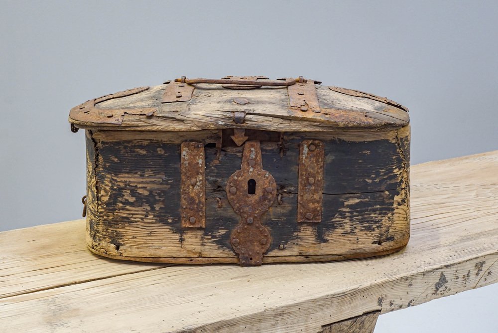 Metal Bound Box, 1840s for sale at Pamono