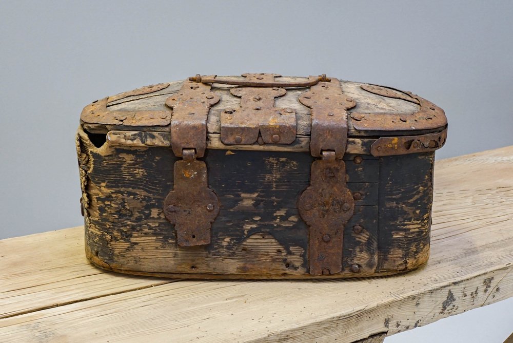 Metal Bound Box, 1840s for sale at Pamono