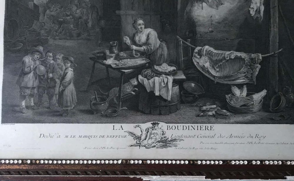 David Teniers II, La Boudinière, Engraving, 18th Century for sale at Pamono