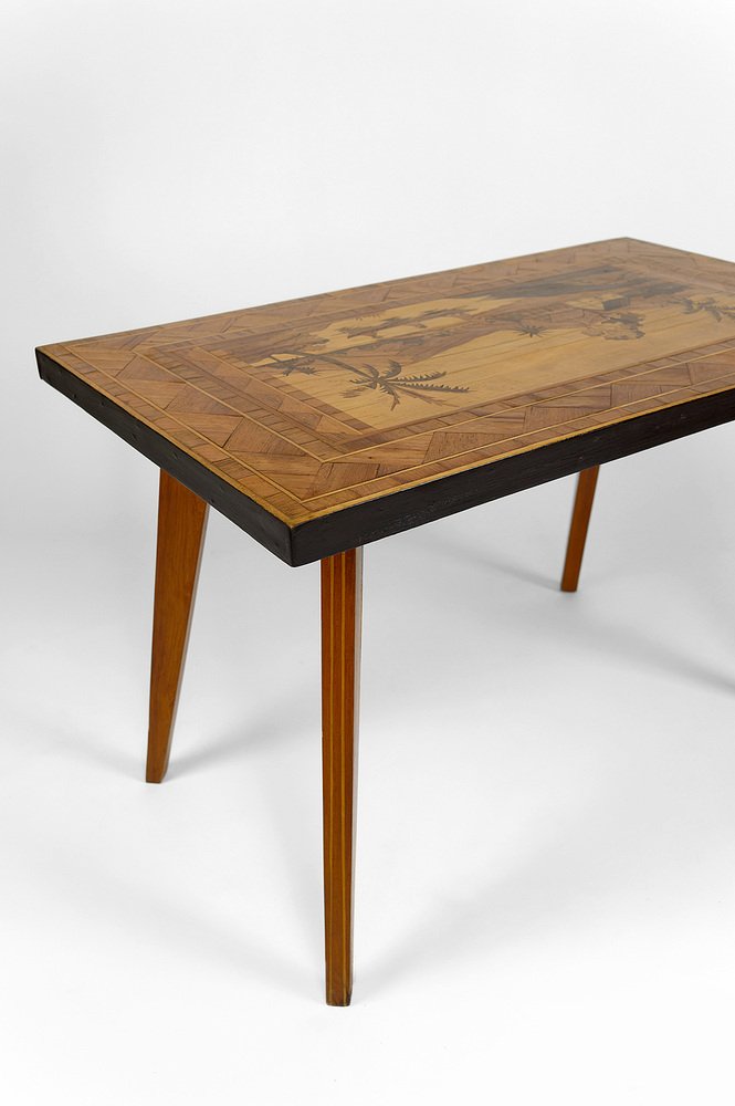 Mid-Century African Colonial Coffee Table with Inlaid Wood, 1960s for ...