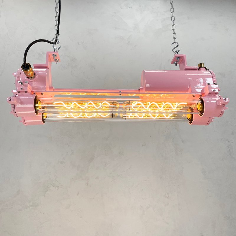 Vintage Industrial Pink Edison Led Flameproof Ceiling Strip Light ...