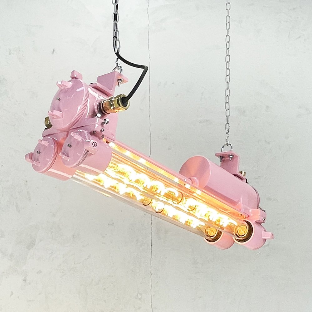 Vintage Industrial Pink Edison Led Flameproof Ceiling Strip Light ...