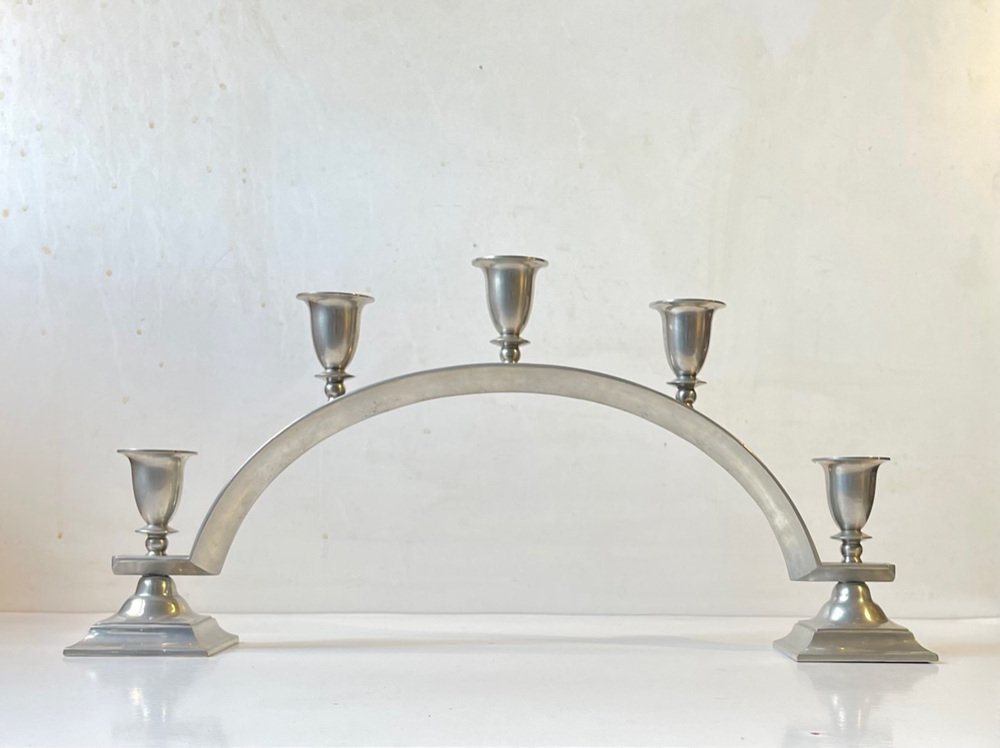 Candelabro Art Deco in peltro di Just Andersen, anni '40 in vendita su ...