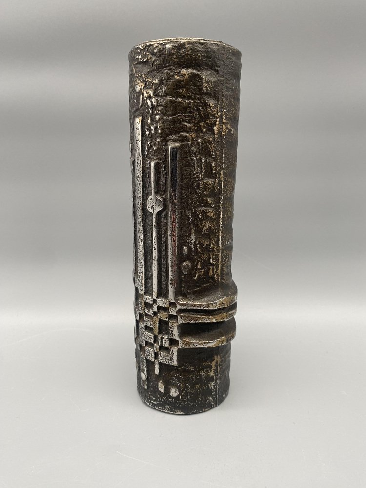 Brutalist Stainless Steel Vase by Olav Joff for Polaris/Figgjo, Norway ...