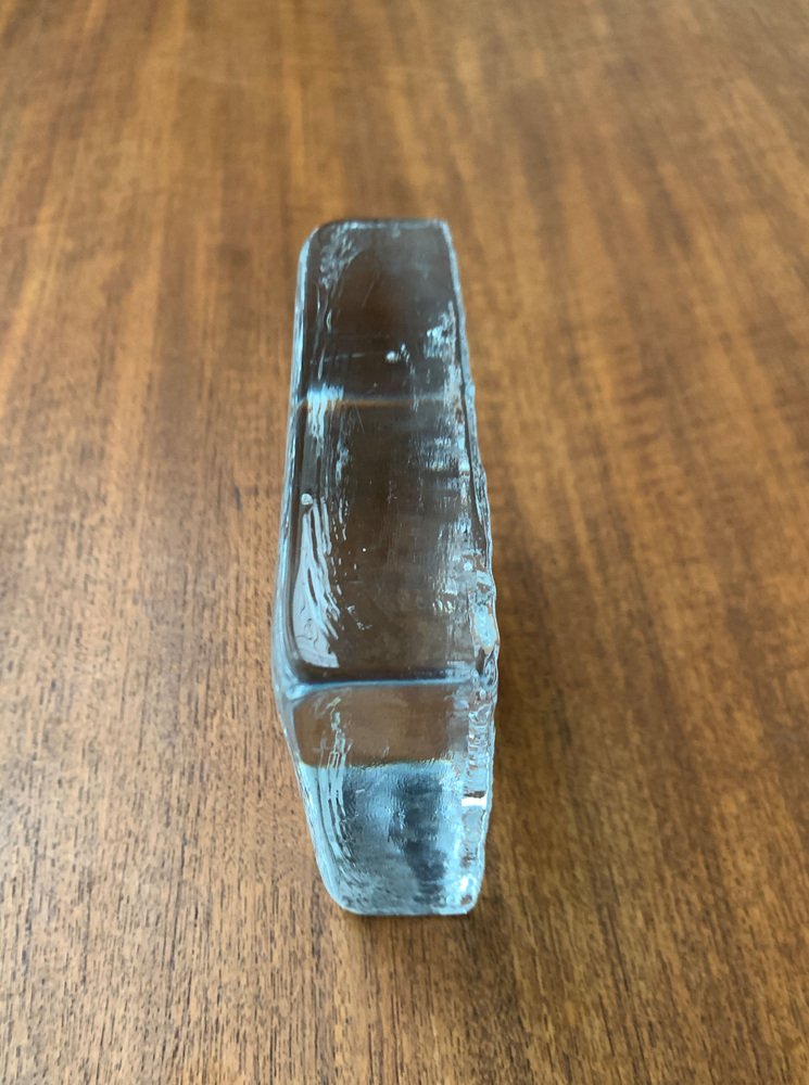 Vintage Scandinavian Butterfly Glass Deco Block, 1970s for sale at Pamono