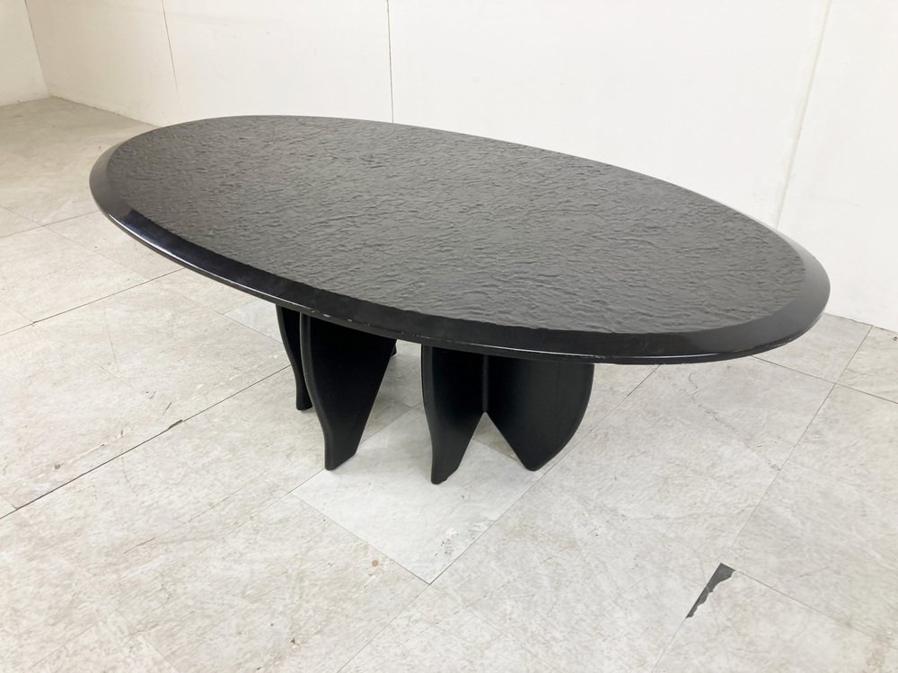 Vintage Black Stone Coffee Table, 1980s for sale at Pamono