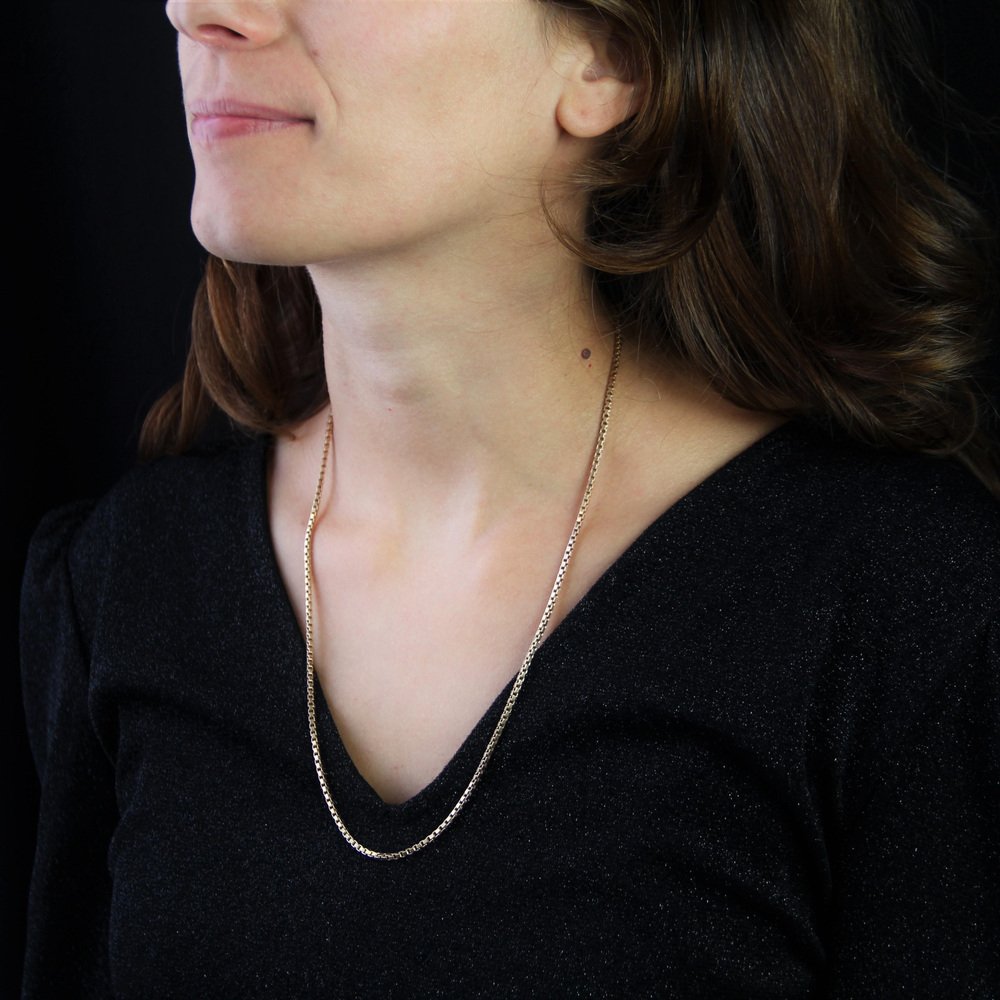 French Cube Mesh Chain in 18 Karat Rose Gold, 1890s for sale at Pamono