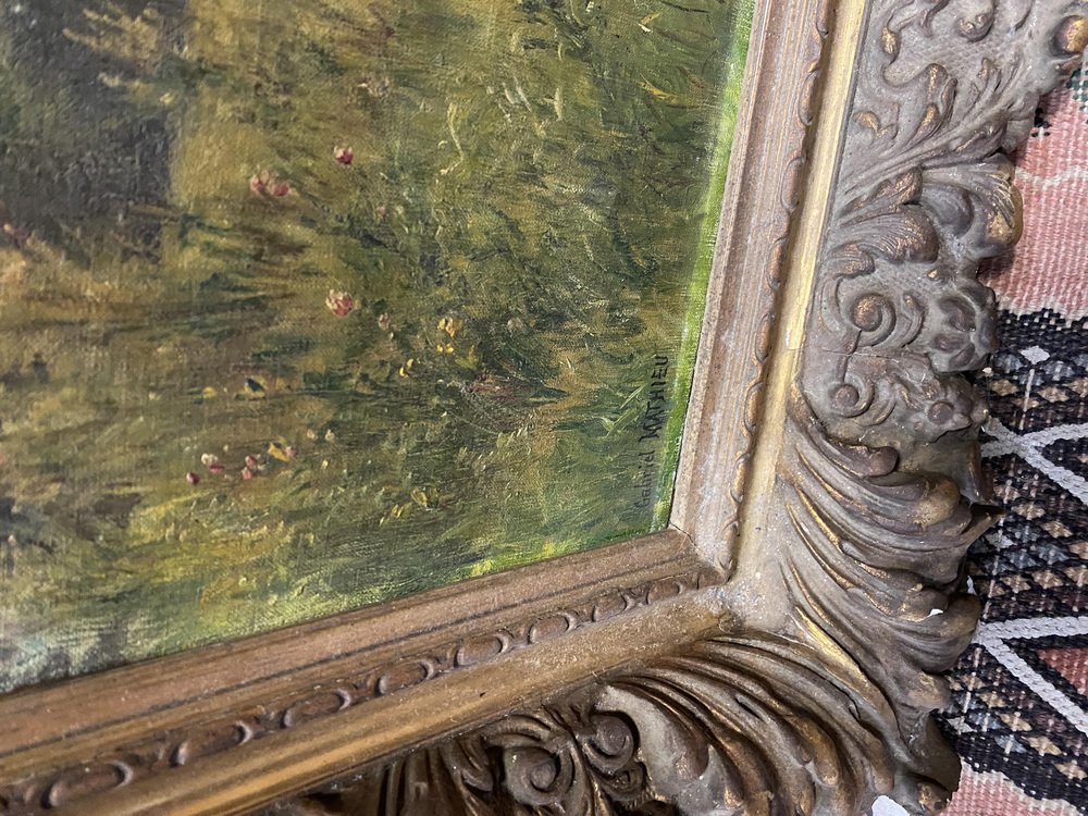 Gabriel Mathieu, Landscape, Oil, Framed for sale at Pamono