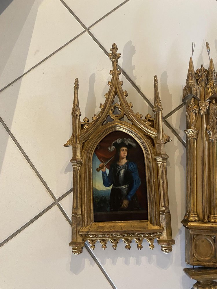 Neo-Gothic Joan of Arc Triptych for sale at Pamono