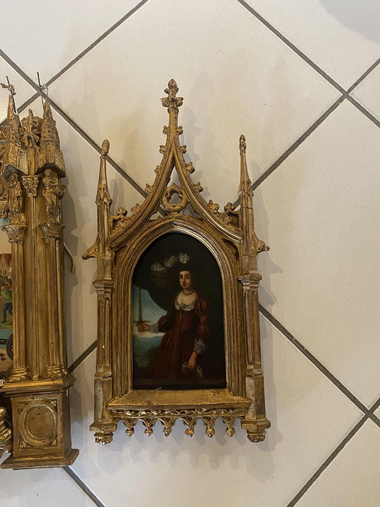 Neo-Gothic Joan of Arc Triptych for sale at Pamono