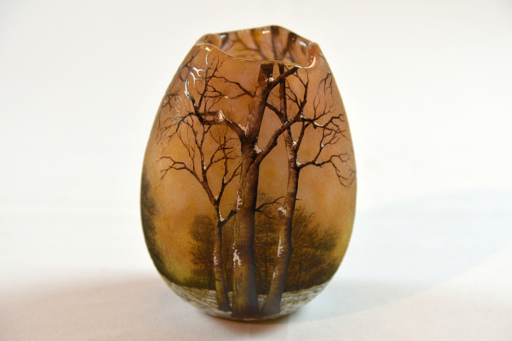 Vaso Winter Landscape by Jean Daum for Daum, 1890s for sale at Pamono